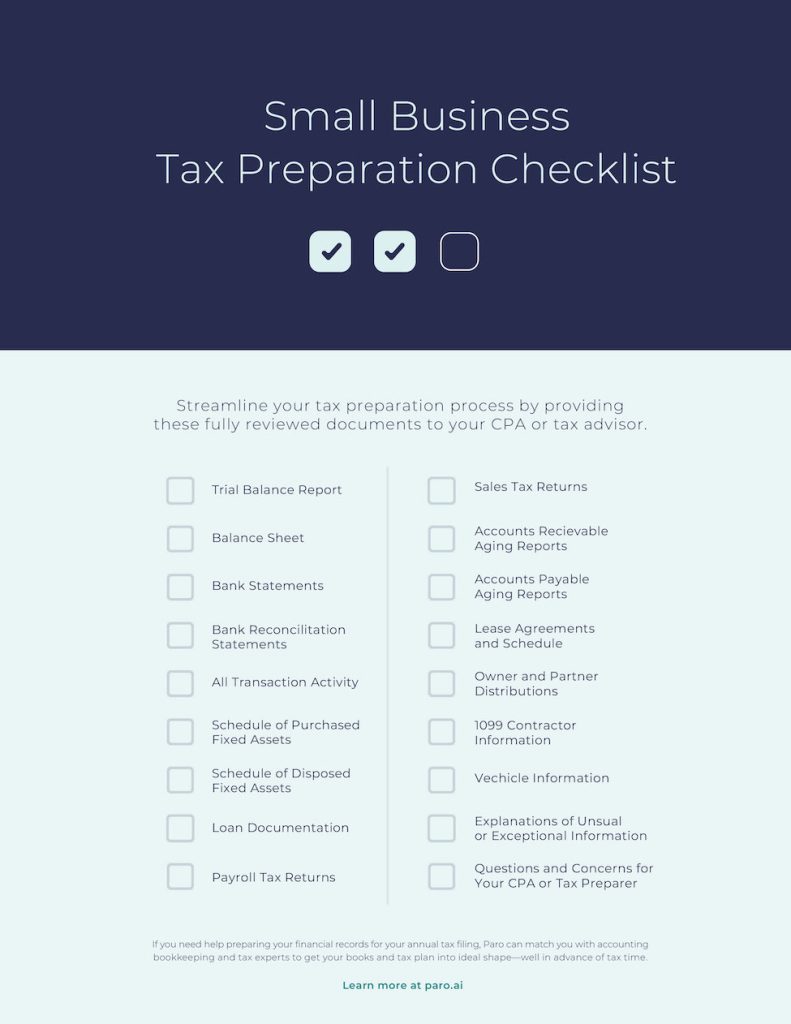 Your Must-Have Small Business Tax Preparation Checklist