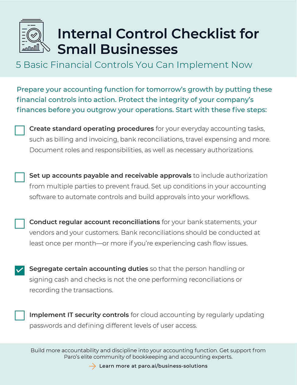 5 Basic Financial Controls That Small Businesses Should Implement Early | Paro - Professional ...